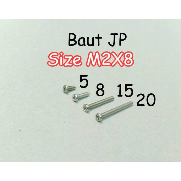 Jual Baut JP M2 x 8 Stainless steel stenlis RDA RTA RDTA goon Plus | Shopee Indonesia