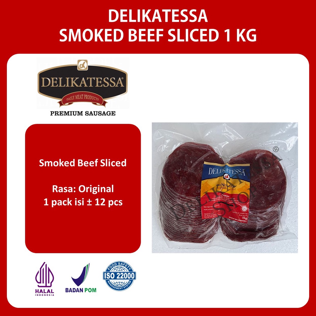 Jual Delikatessa Smoked Beef Sliced 1 KG Daging Sapi Asap Ham Halal ...