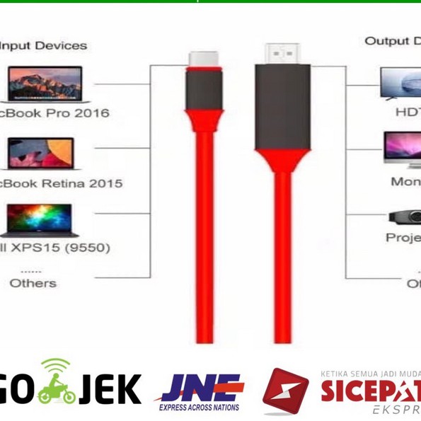 Jual kabel hdtv usb type c to hdmi cable converter 2 meter 4K ipad new ...