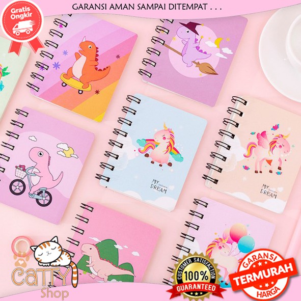 Jual CATTY NOTE BOOK MINI UNICORN & DINOSAURUS / NOTEBOOK A7 MINI ...