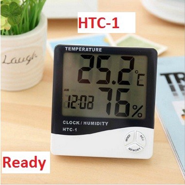 Jual [Best] Htc-1 Hygrometer Termometer Ruangan Digital Jam Thermometer ...