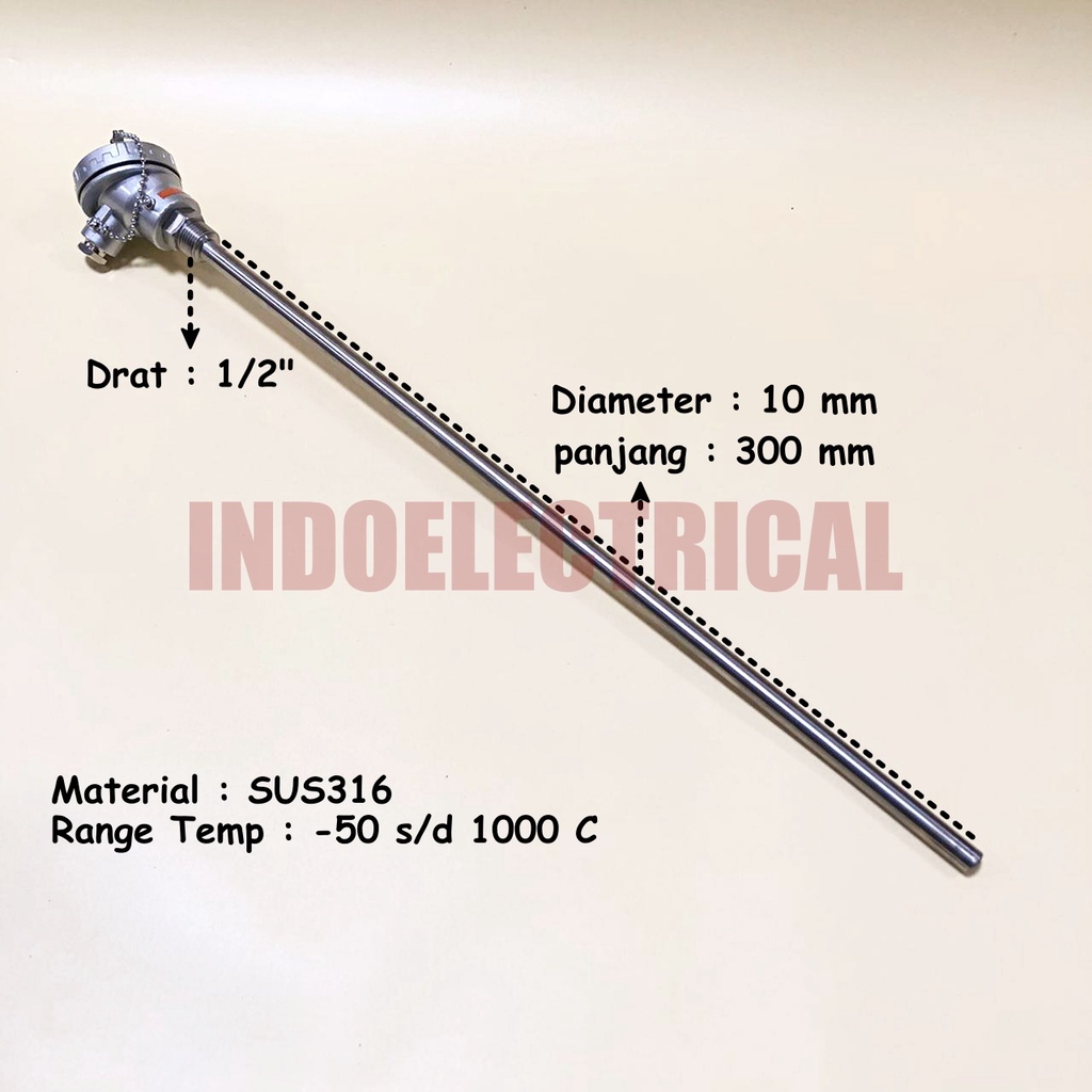 Jual THERMOCOUPLE TYPE K SS316 ( 10 x 300 MM ) | Shopee Indonesia
