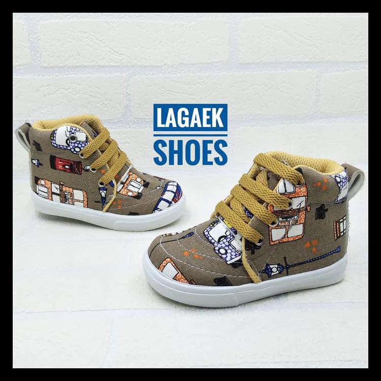 Jual Flash Sale Sepatu Semi Boots Tali Anak 1-5 Tahun Coklat Corak ...
