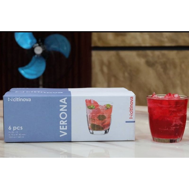 Jual GELAS SET CITINOVA VERONA - 340 ML/ GELAS KADO 6 PCS/ GELAS ...