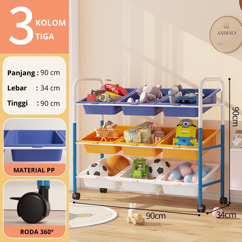 Jual Dejavu Rak Mainan Anak Roda Rak Susun Plastik Kabinet Buku Kamar ...