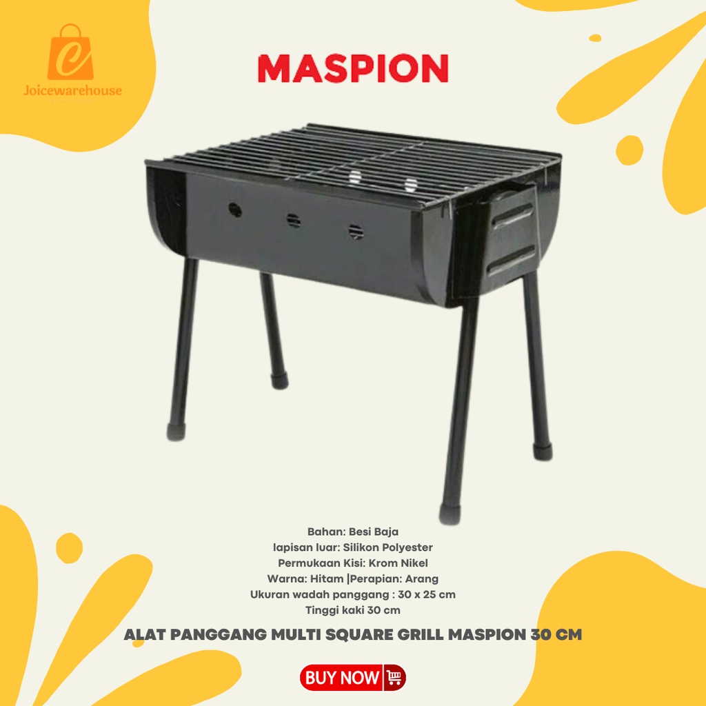 Jual ALAT PANGGANG SERBAGUNA MULTI SQUARE GRILL MASPION 30 CM | Shopee ...