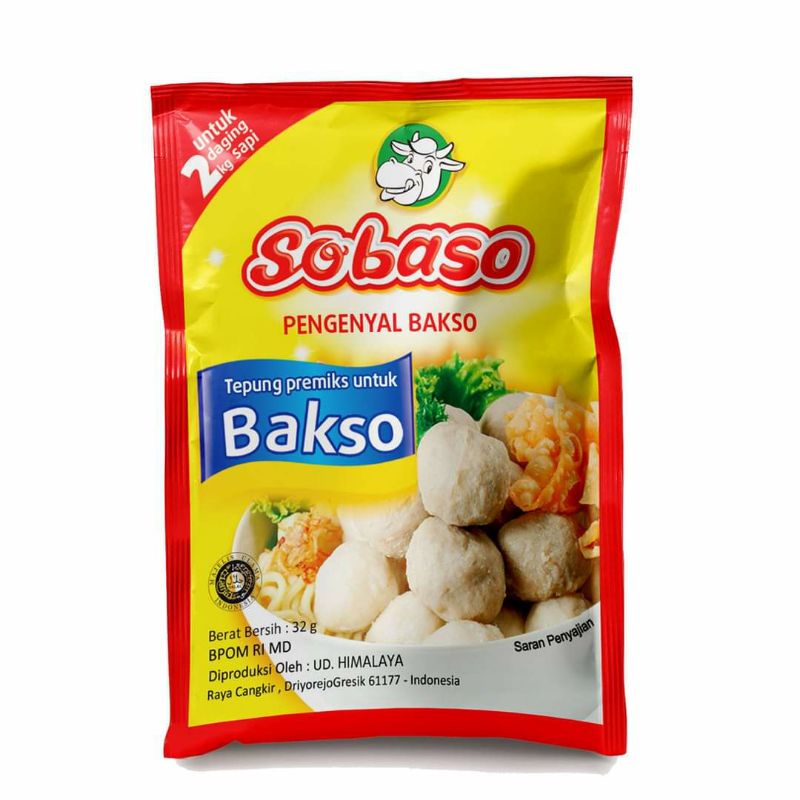 Jual Tepung Pengenyal, Penstabil & Perenyah bakso Sobaso 32g | Shopee ...