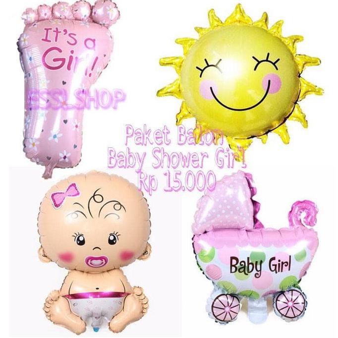 Jual BALON FOIL PAKET BABY SHOWER GIRL/ BALON BABY GIRL/ BALON BABY ...