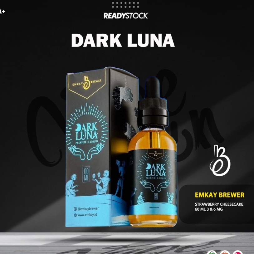 Jual EMKAY DARK LUNA 60ML NEW LOOK 3/6MG BY EMKAY BREWER | Shopee Indonesia