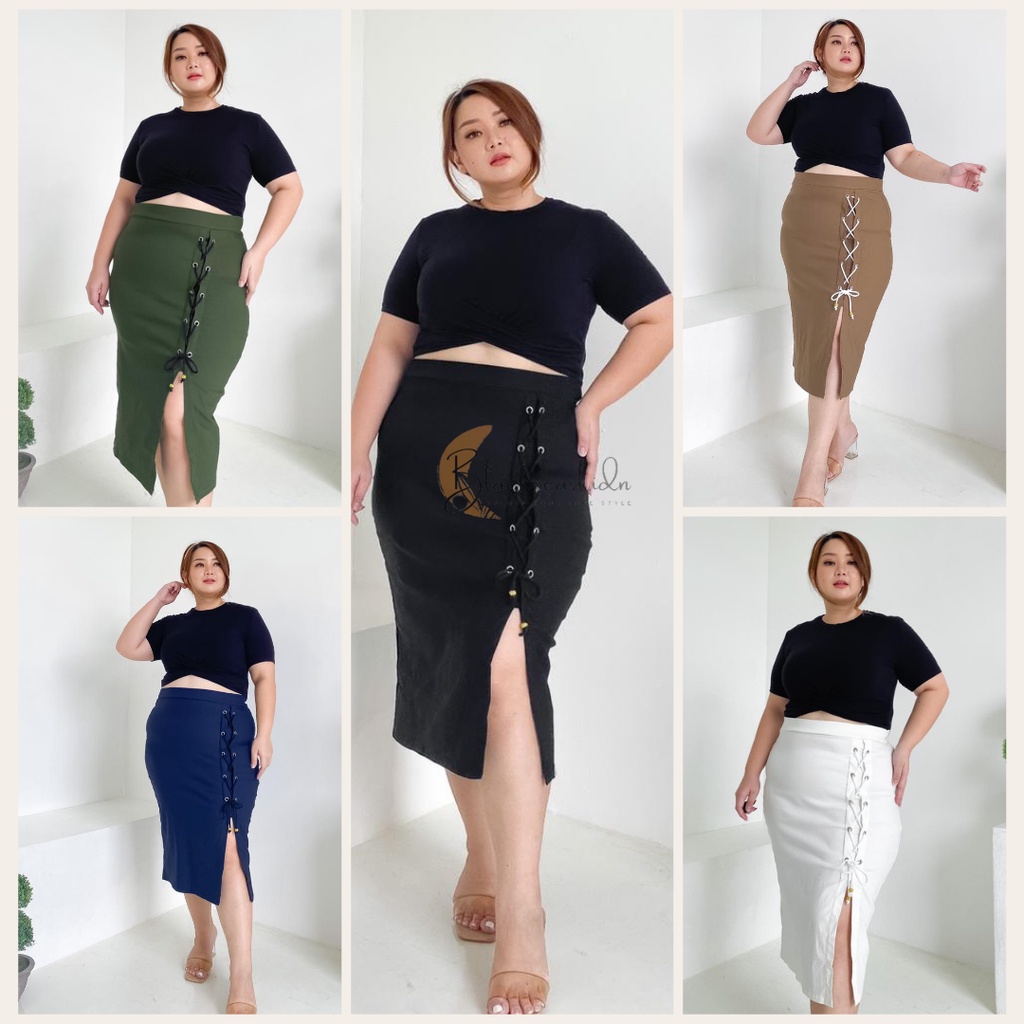 Jual ISABEL Rok Span Big Size Jumbo | Rok Midi Korean Style Jumbo ...