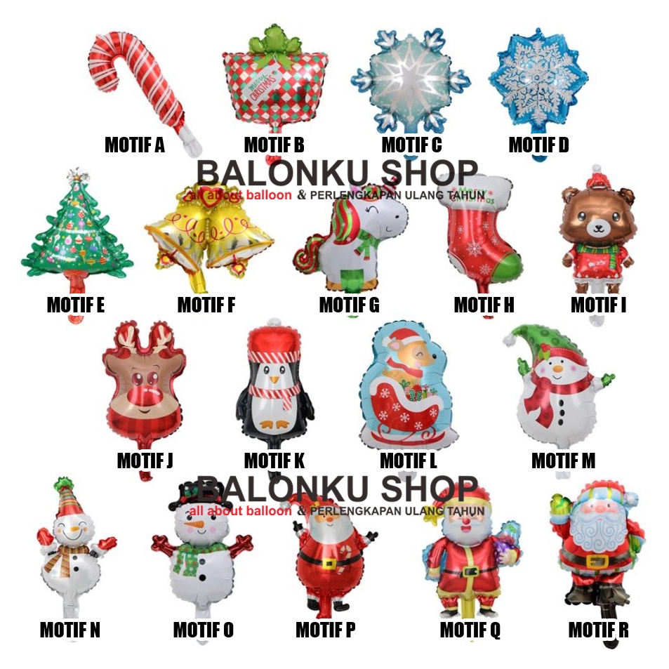 Jual Balon Foil Merry Christmas / Balon Foil Natal Mini / Balon Natal ...