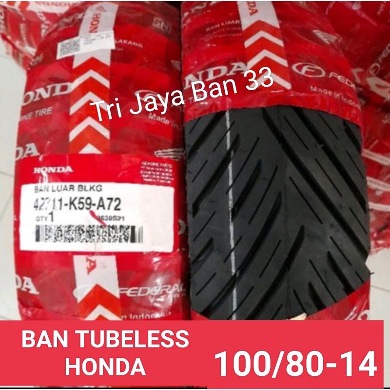 Jual Ban Luar Tubeless Honda Vario 150 // 100/80-14 TL .59-A72 | Shopee ...