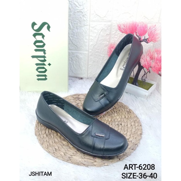 Jual SEPATU KULIT ASLI WANITA KERJA FORMAL SCORPION 6208 | Shopee Indonesia