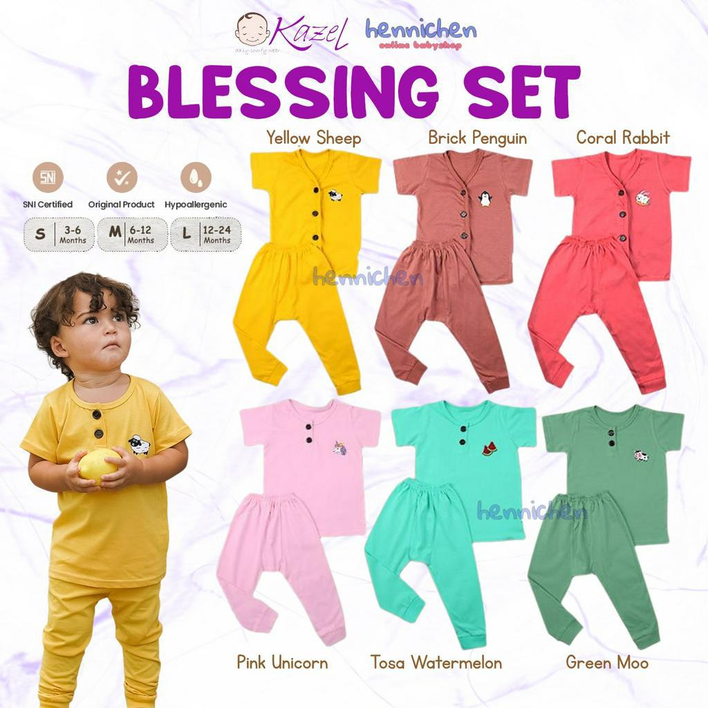 Jual KAZEL BLESSING SET SETELAN PIYAMA PENDEK CELANA PANJANG BAYI UNISEX 3 BULAN - 24 BULAN ...