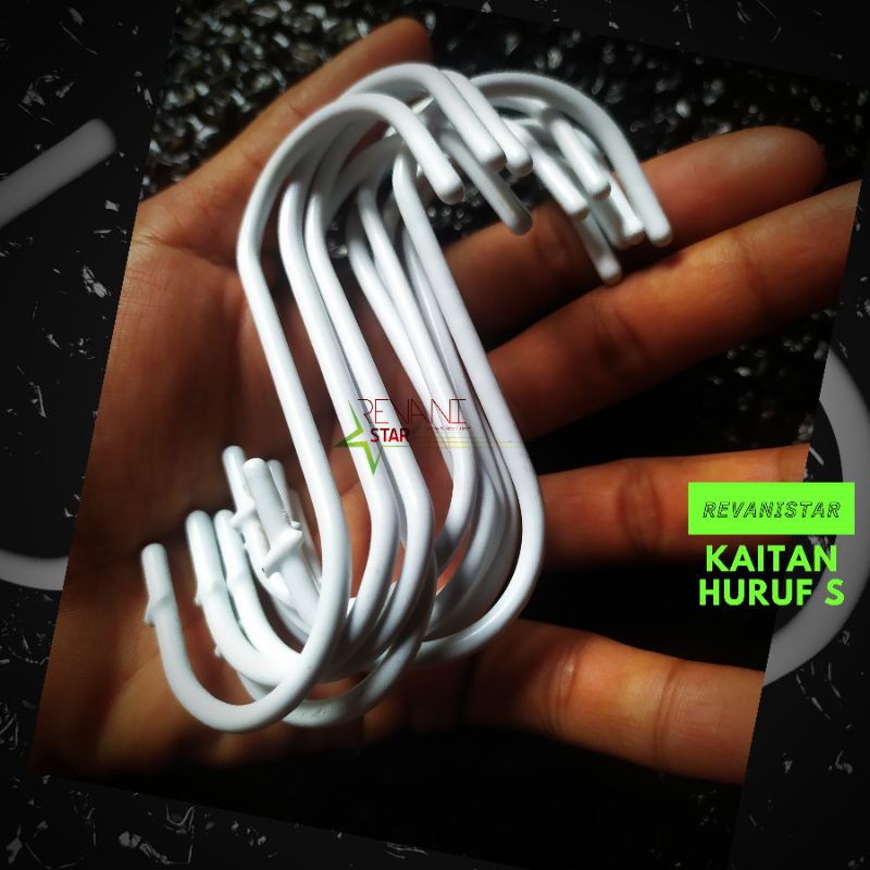 Jual Satuan Hook S Putih ukuran 9x4cm kaitan s gantungan sandal sepatu ...