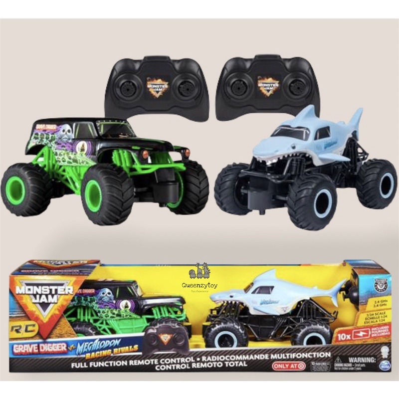Jual Monster Jam Official Grave Digger vs Megalodon Racing Rivals ...