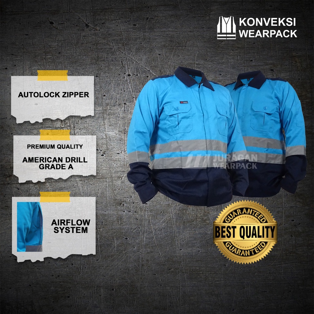 Jual Wearpack Safety Warna Biru Toska Kombinasi Biru Navy | Shopee ...