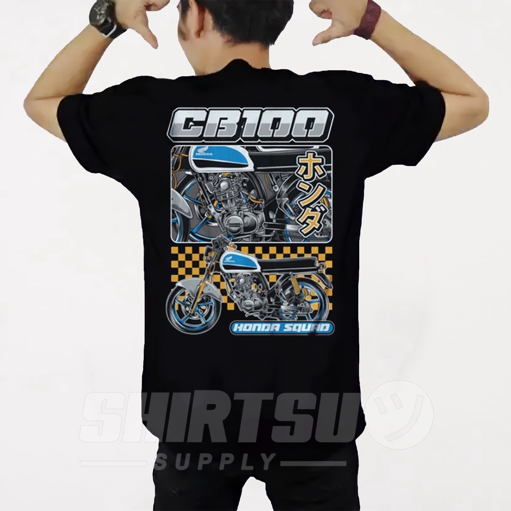 Jual Baju Kaos Oblong Pria Distro Gambar Belakang Sablon Digital Motor Honda Gank Cb 100 Herex ...