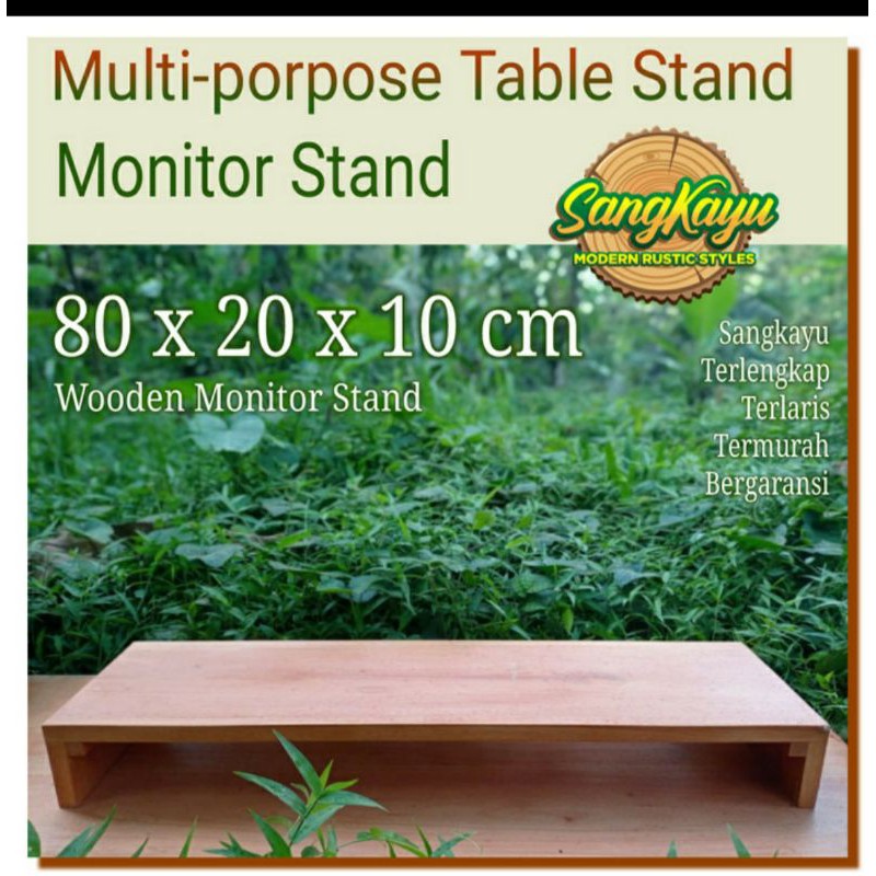 Jual meja monitor kayu stand monitor komputer 80x20x10 monitor table ...