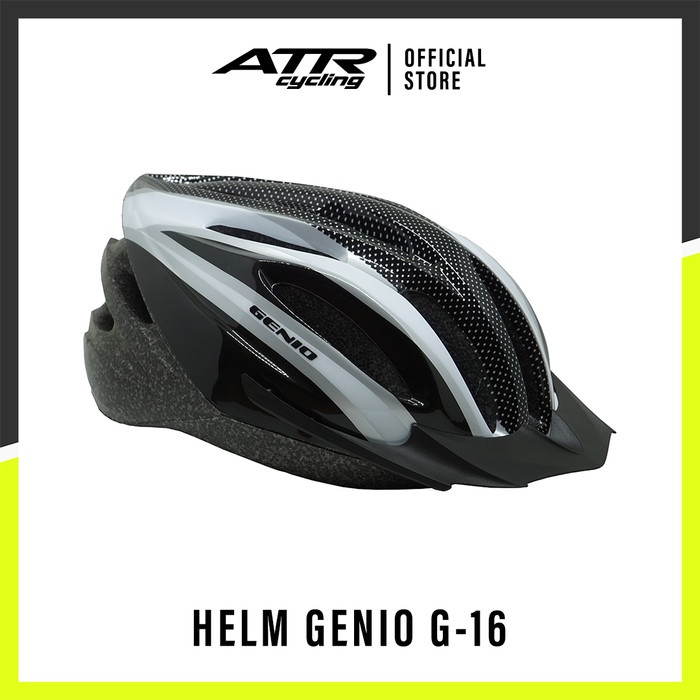 Jual HELM SEPEDA GENIO G-16 BLACK | Shopee Indonesia