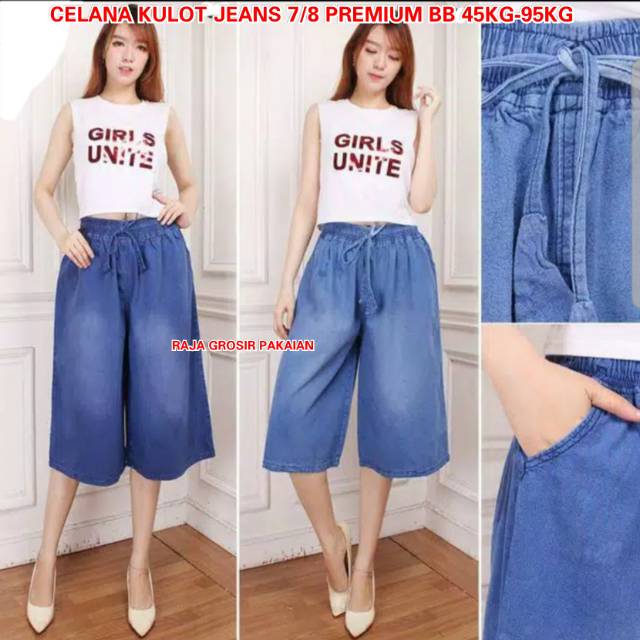 Jual Kulot Jeans Pendek 7/8 Premium Uk.Standar XL Dan Jumbo XXL / Buat ...