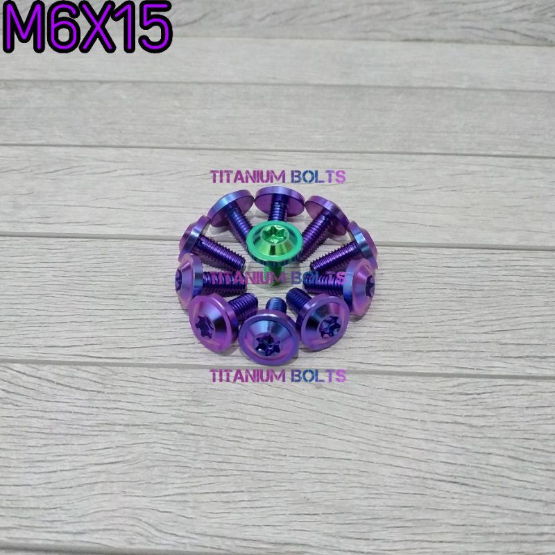 Jual Baut Titanium Bolts GR5 M6X10 M6X15 Baut Titanium Payung Original | Shopee Indonesia