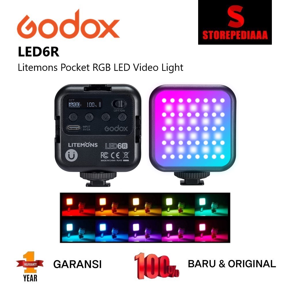 Jual Godox LED6R Litemons Pocket RGB LED Video Light LED-6R | Shopee ...