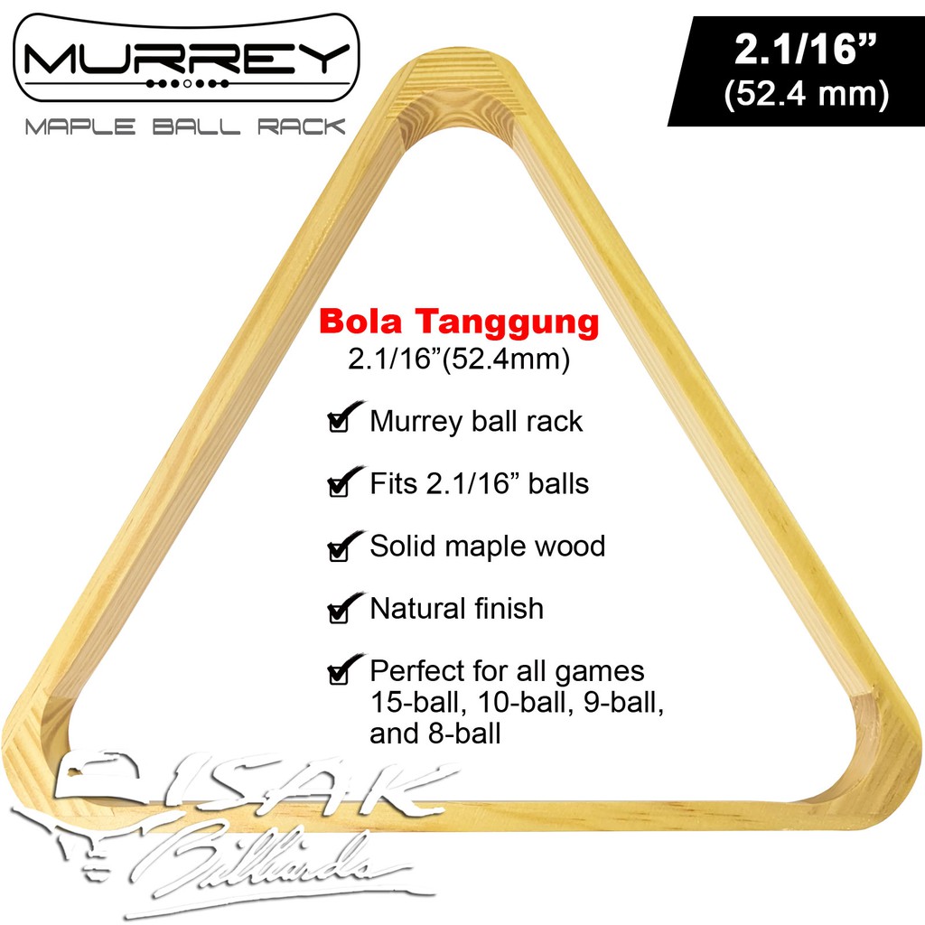 Jual Murrey Maple Ball Rack 2.1/16" Bola Tanggung Rak Segitiga Kayu Triangle Billiard | Shopee ...