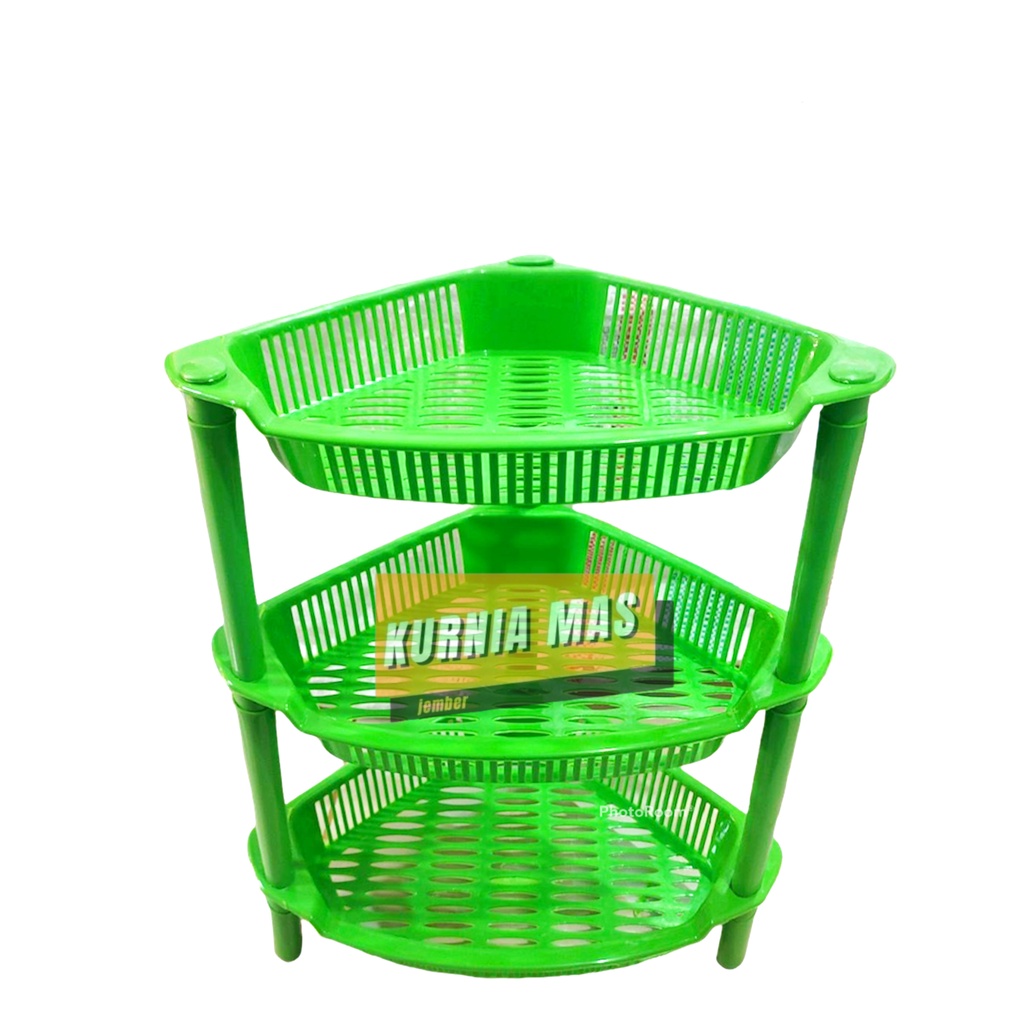 Jual RAK PLASTIK 3 SUSUN SEGITIGA RAK DAPUR SUDUT RAK MINI RAK BUMBU ...