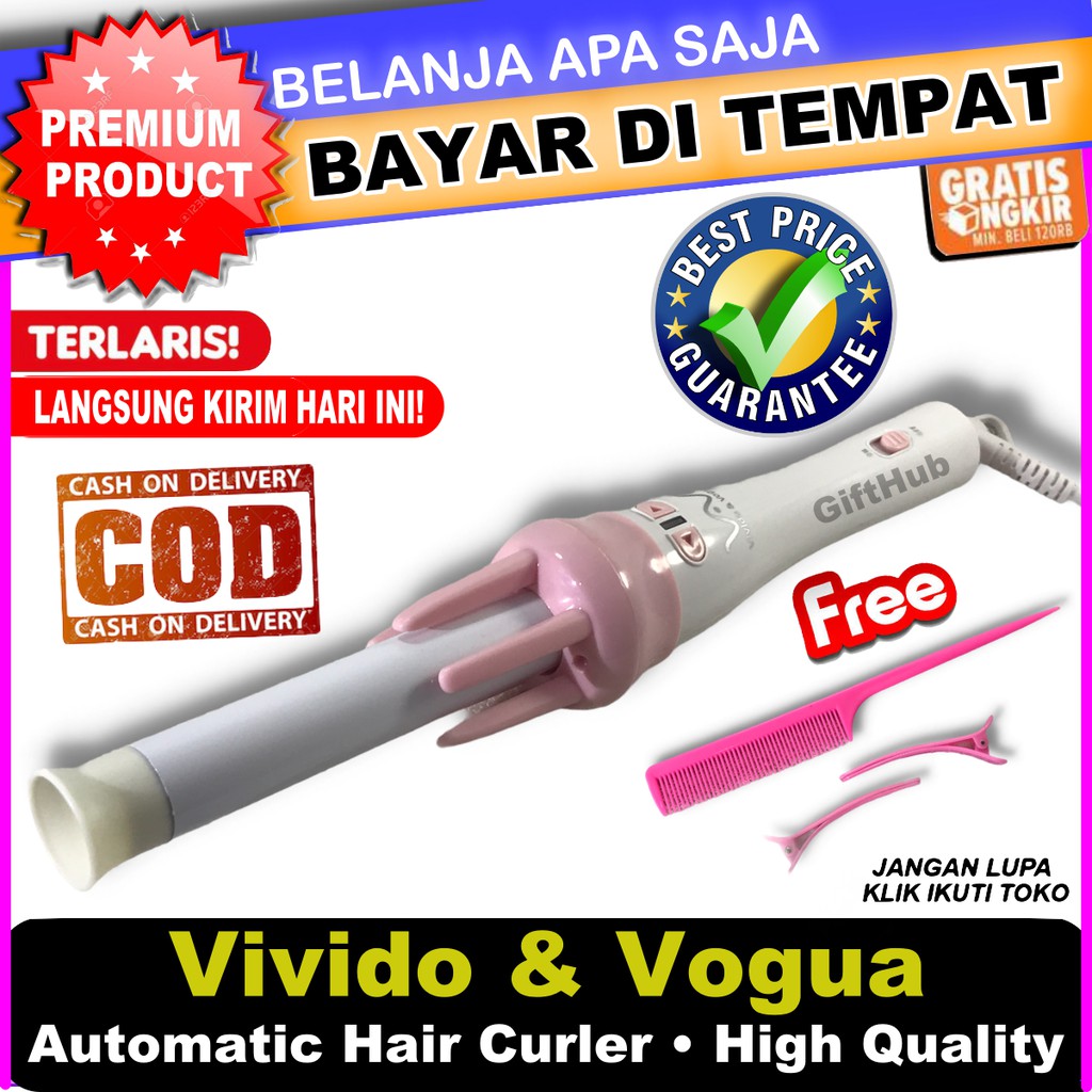 Jual Catokan Rambut Vivid & Vogue Hair Roller - Magic Automatic Hair ...