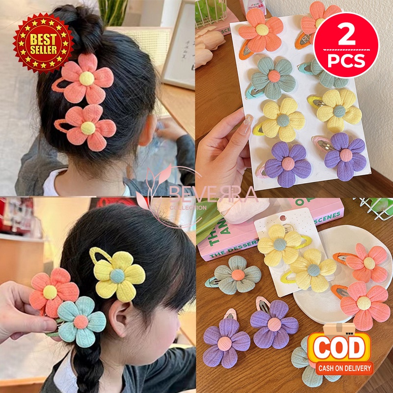 Jual Jepit Rambut Korea Anak Perempuan Model Bunga Tiptop 1 Set 2 Pcs ...
