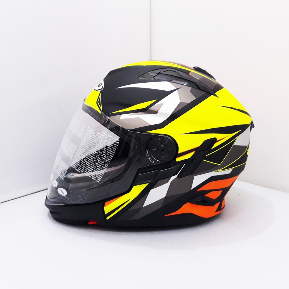 Jual Helm Zeus ZS-613C Matt Black/AJ13 Fluo Yellow + Chinbar | Shopee ...