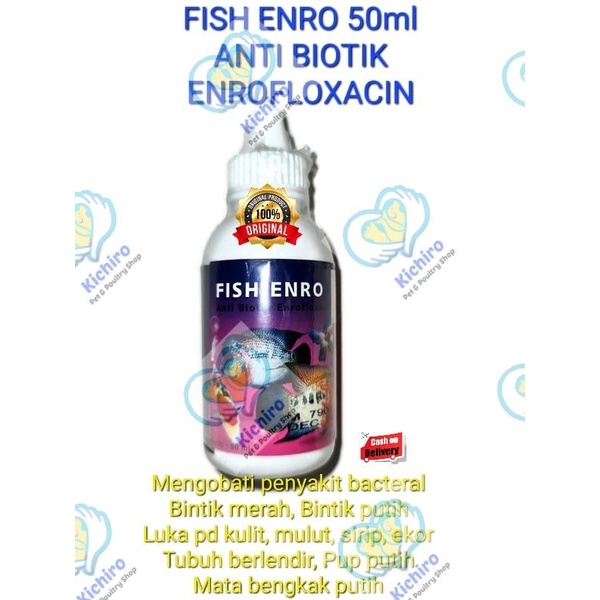 Jual Fish Enro 50 ml Antibiotik Enrofloxacin Boster Mengobati Luka ...