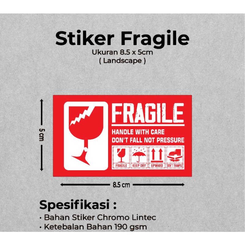 Jual sticker fragile terjangkau//handle with care//laber pengiriman ...