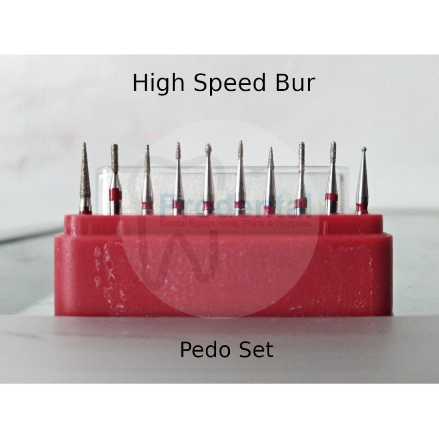 Jual Dental diamond bur pedo high speed kit bur pedo preparation preparasi crown gigi polishing ...