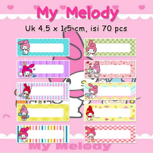 Jual Stiker label nama tipe CB/CK My Melody | Shopee Indonesia