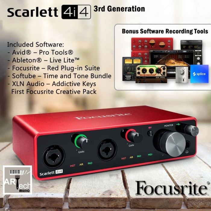 Jual Focusrite Scarlett 4i4 3rd Gen SoundCard Recording USB Audio ...