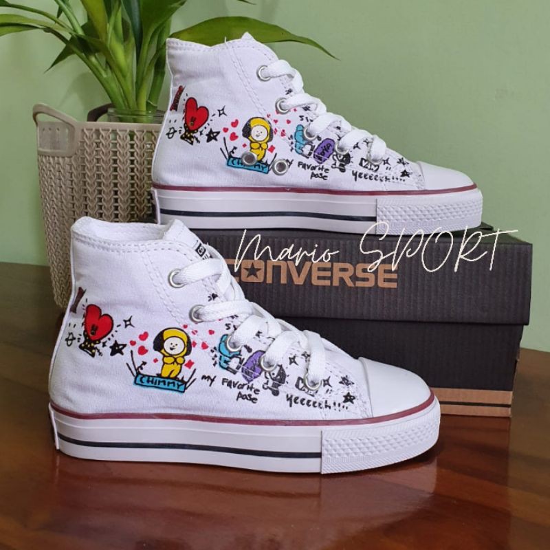 Jual SEPATU SNEAKER BOOT TALI ANAK BTS BT21 KOREA COWOK CEWEK HIGH ...