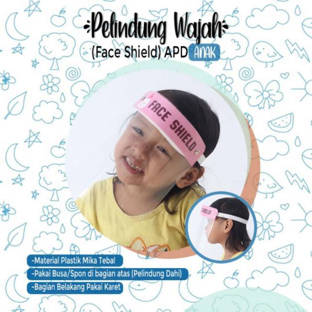 Jual PELINDUNG WAJAH ANAK ANTI PUSING / FACESHIELD ANAK / FACE SHIELD ...