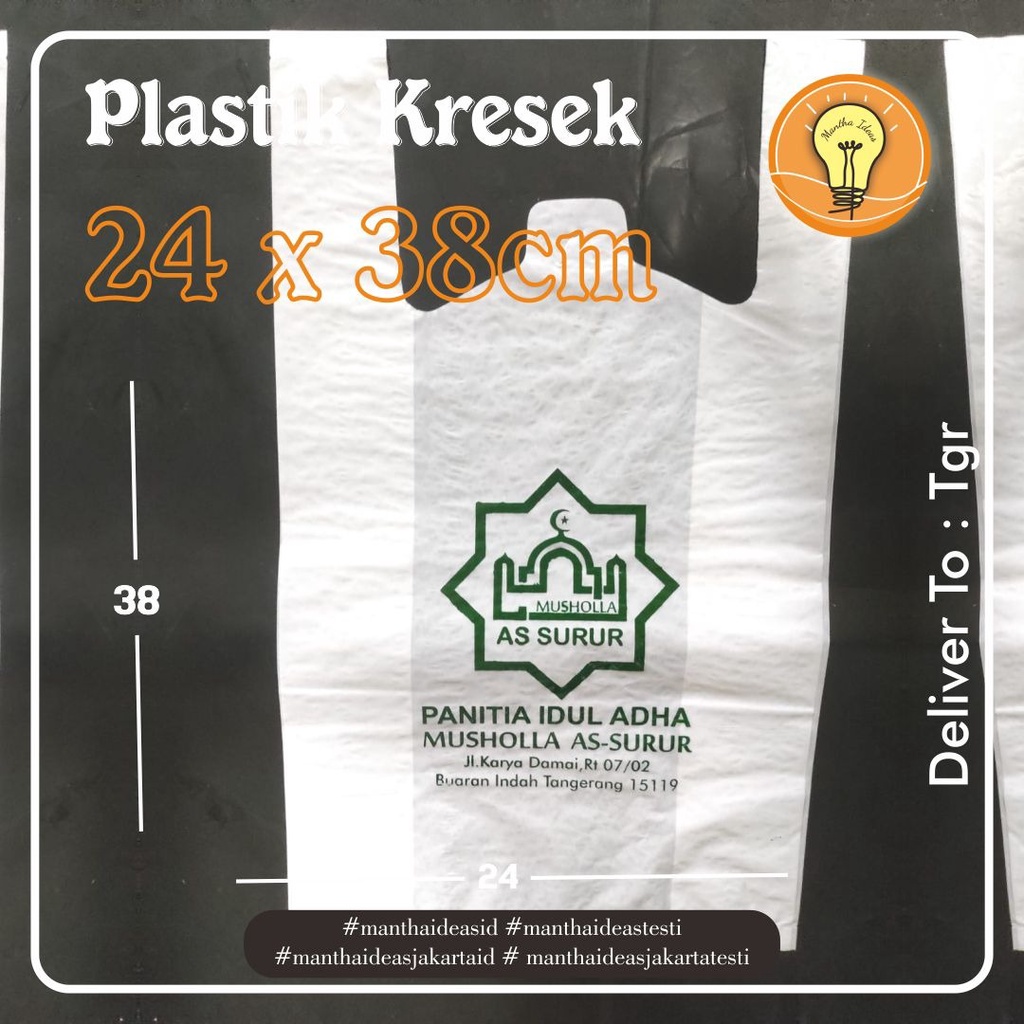 Jual uk.24 x 38 plastik sablon keresek kurban ketebalan 0,5 micron ...