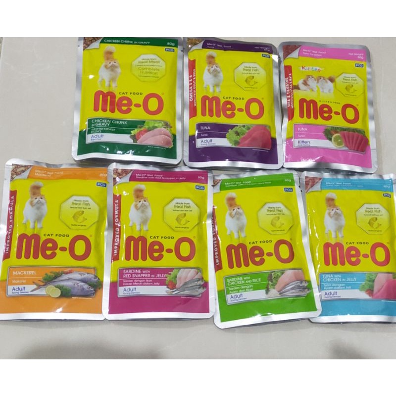 Jual Me-0 Meo Me-o Wet Food 80 g , kitten dan adult banyak varian ...