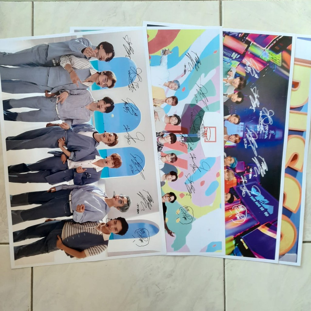 Jual READY POSTER BTS TANDA TANGAN - GRUP VERSION KPOP UKURAN A3 ...