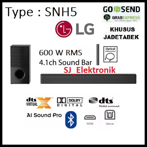 Jual SoundBar LG SNH5 4.1 Channel Dolby Audio Bluetooth Optical 600watt ...