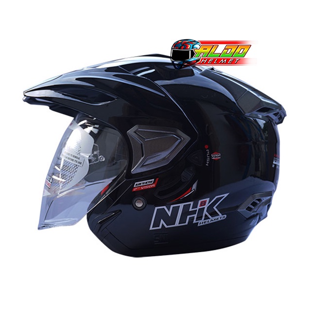 Jual HELM NHK PREDATOR CRYPTON SOLID BLACK DOFF | Helm NHK DOUBLE VISOR ...