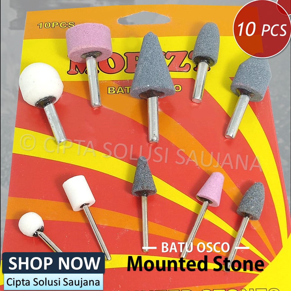 Jual BATU OSCO GERINDA BOTOL MATA GRINDA TANGKAI ASAH POLES SET 10 BOR ...