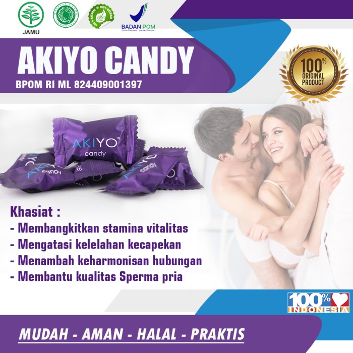 Jual AKIYO | Permen Candy Stamina Vitalitas Kusus Pria Dewasa 1 Pcs | Shopee Indonesia