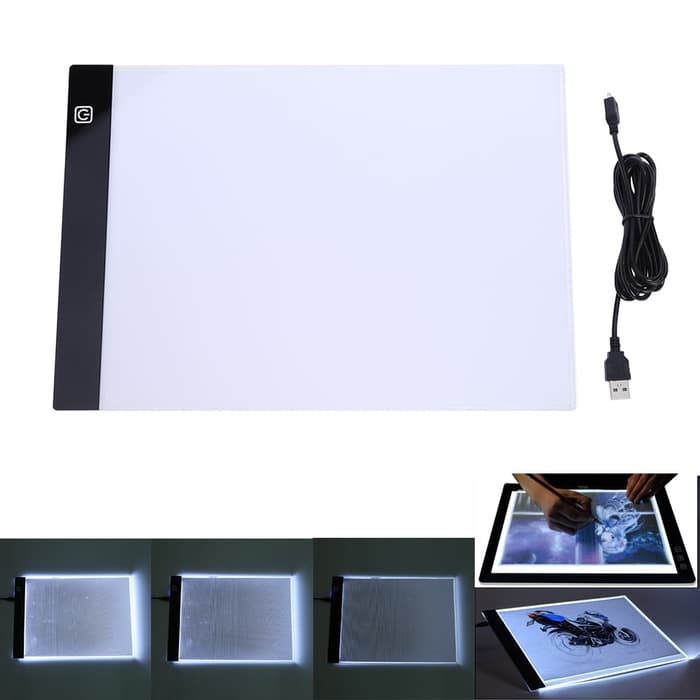 Jual LED Tracing Light Pad Graphics Drawing Tablet A4 Paper - Black ...