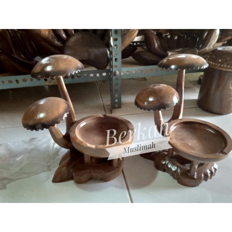 Jual Asbak kayu jati bentuk jamur bulat T20 | Shopee Indonesia