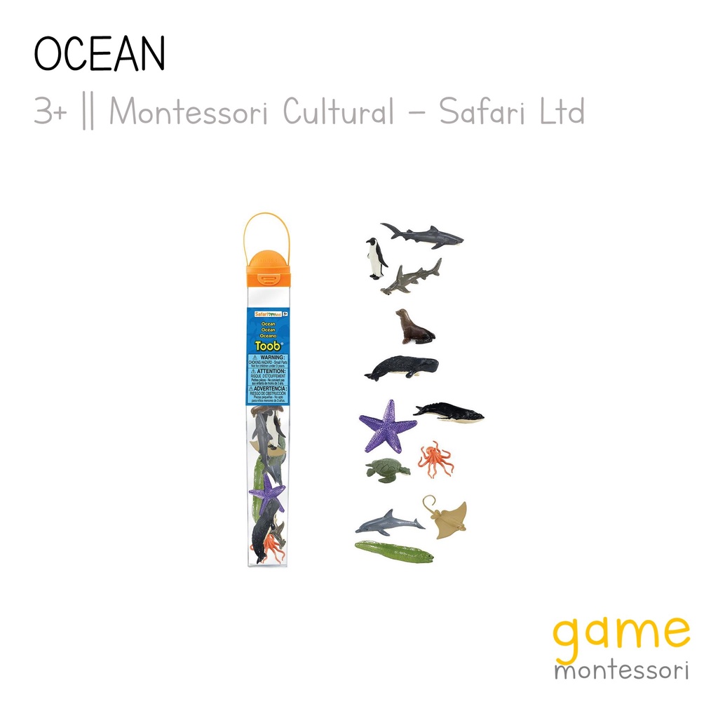 Jual Safari Ltd Ocean Animals Toob with 3 part cards | Shopee Indonesia