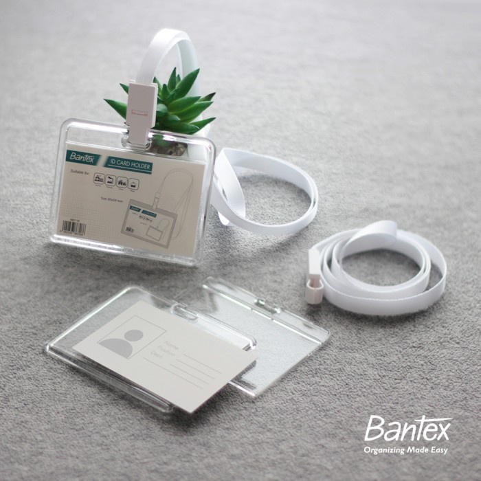 Jual Gilaa!!! Bantex Transparent Id Card Holder Lanyard Landscape 8867 ...
